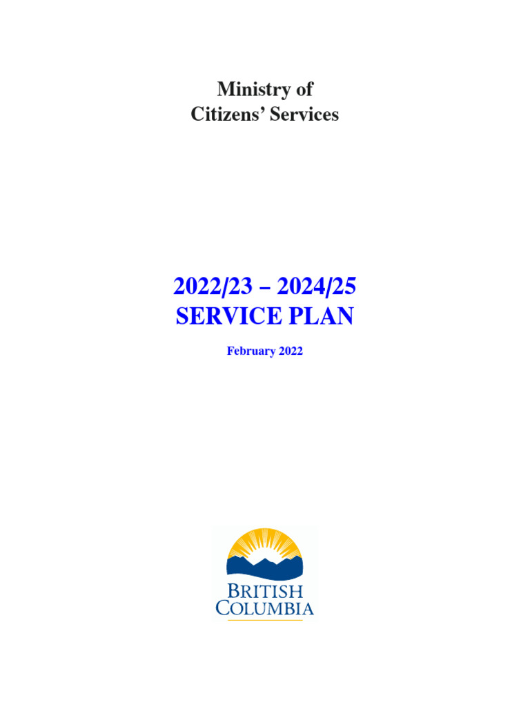 BC Ministry of Citizens' Services 2022 / 2023 Service Plan | PDF ...