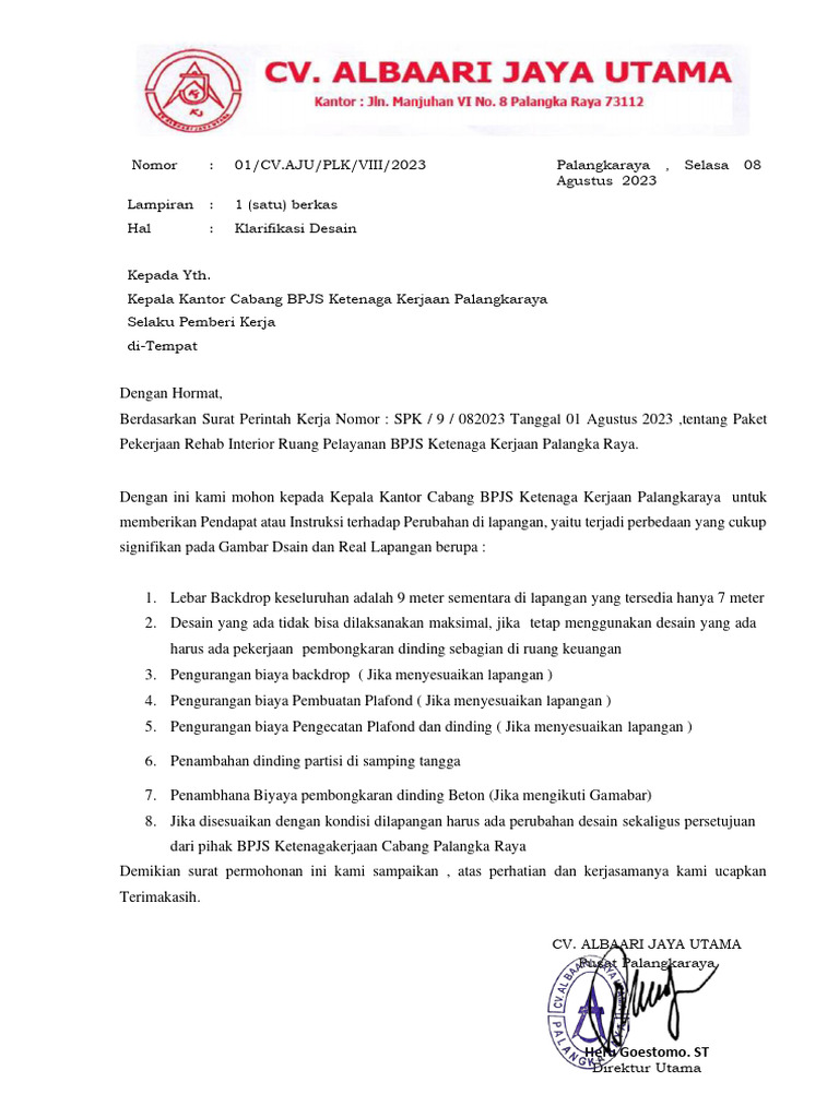 surat klarifikasi | PDF