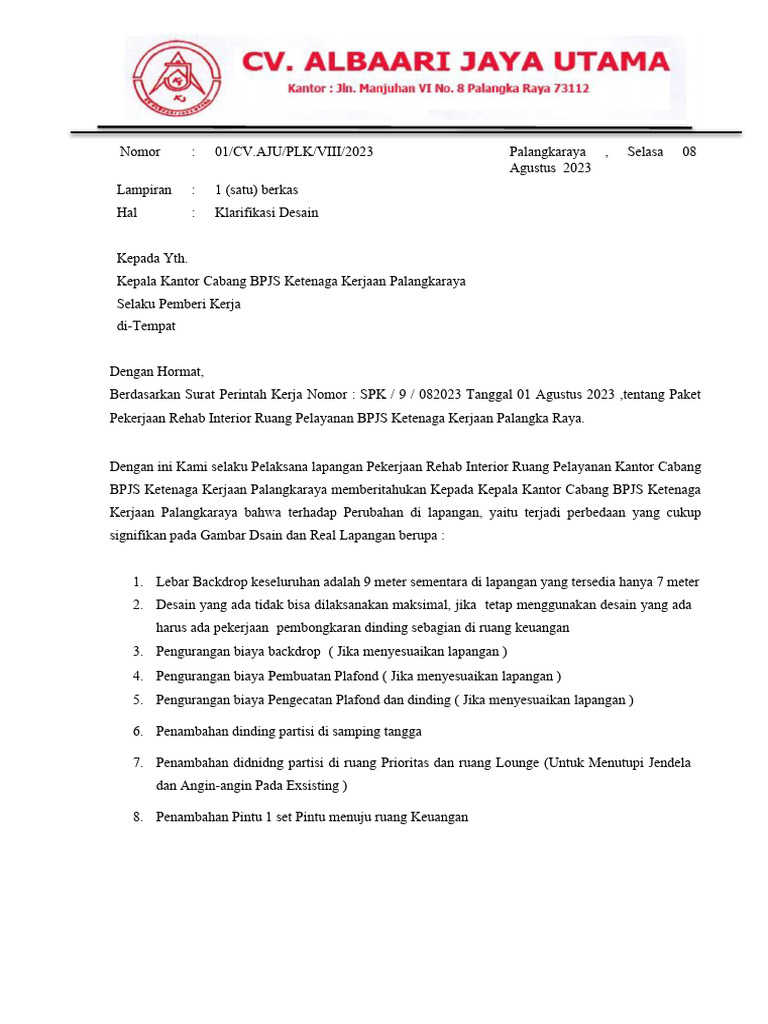 Surat Klarifikasi | PDF