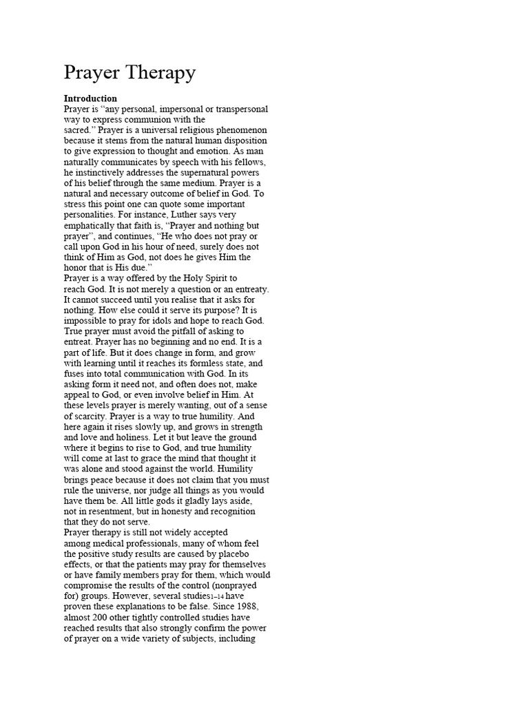 Prayer Therapy | PDF | Prayer | Psychiatry