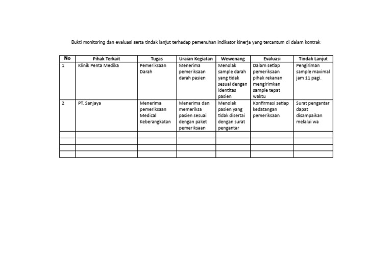 Contoh Bukti Monitoring Kejasama | PDF