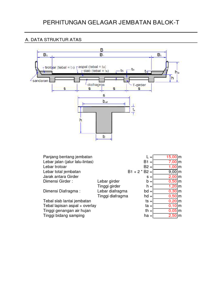 Analisis Beban dan Struktur Jembatan Balok-T | PDF