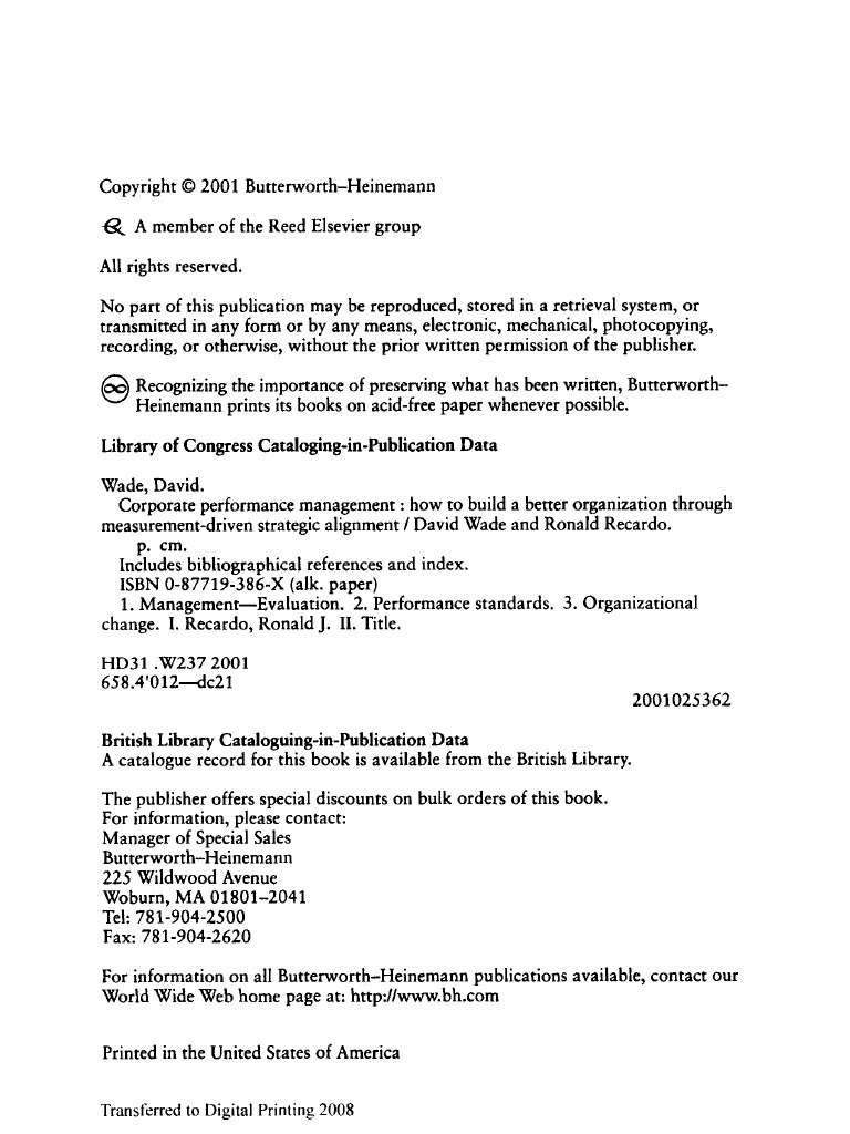 Corporate Performance Management | PDF