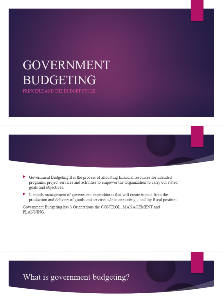Government Budgeting: Principle and The Budget Cycle | PDF | Budget ...
