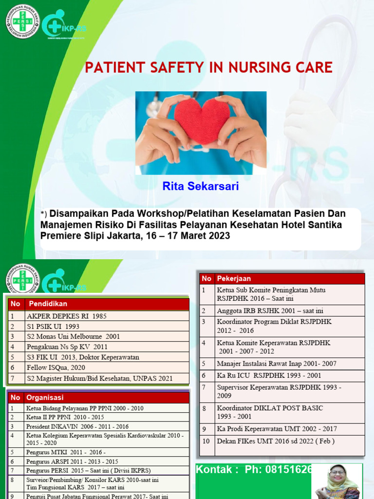 Patient Safety in Nursing Care - Rita - 2023 | PDF