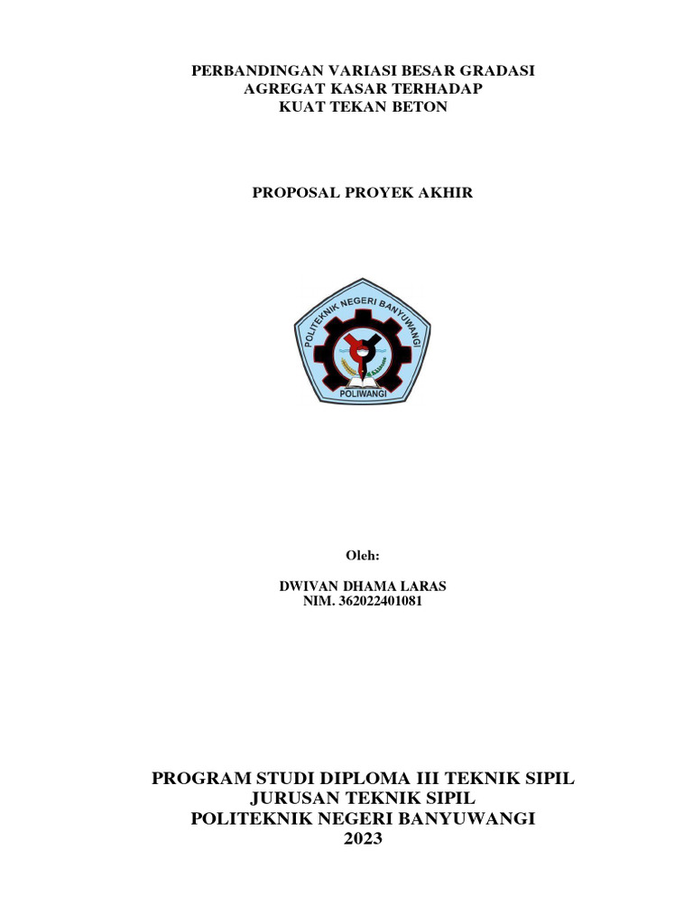 Proposal Pa Pengaruh Ukuran Agregat Kasar Terhadap Kuat Tekan Beton | PDF