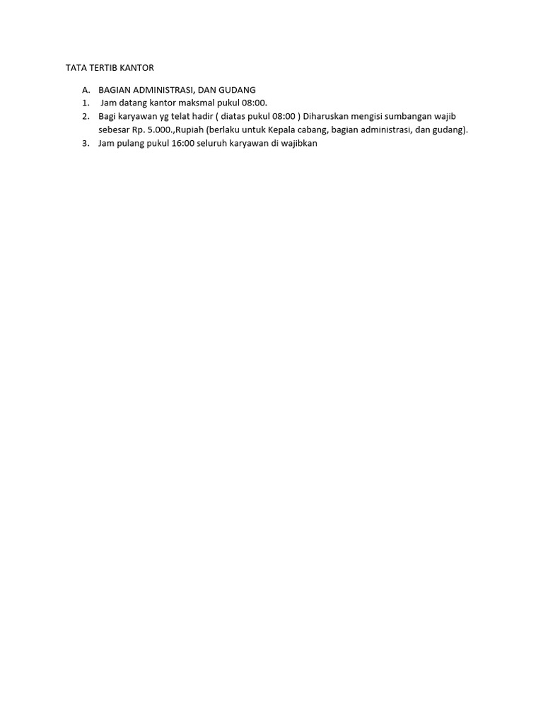 Tata Tertib Kantor | PDF | Griya & Taman