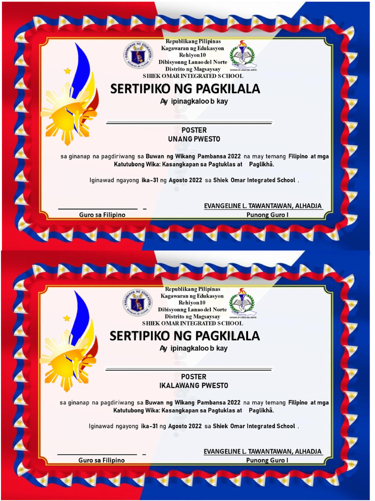 Buwan NG Wika Certificates 2022 | PDF
