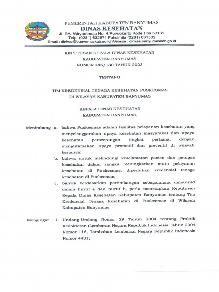 SK Tim Kredesial No 446 - 130 Tahun 2023 | PDF