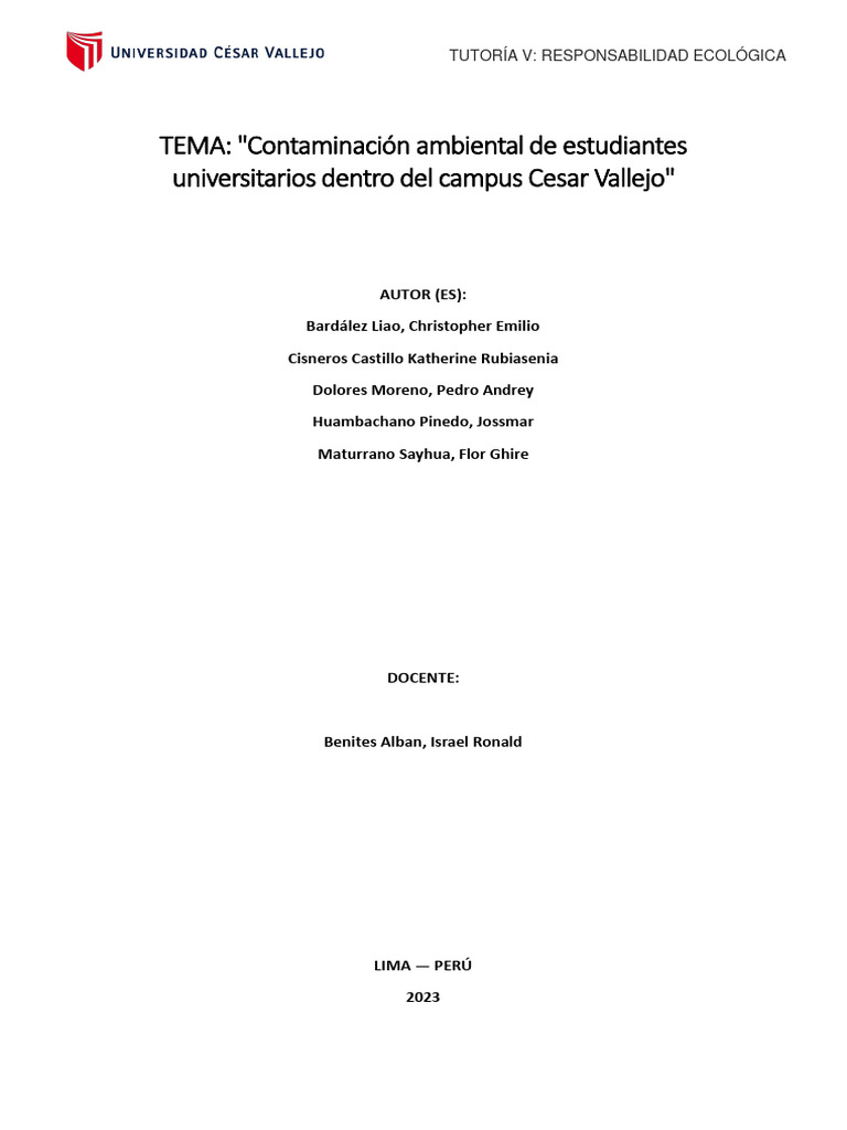 Esquema Basico de Proyecto de Responsabilidad Ecológica-1 | PDF | Contaminación | Sustentabilidad