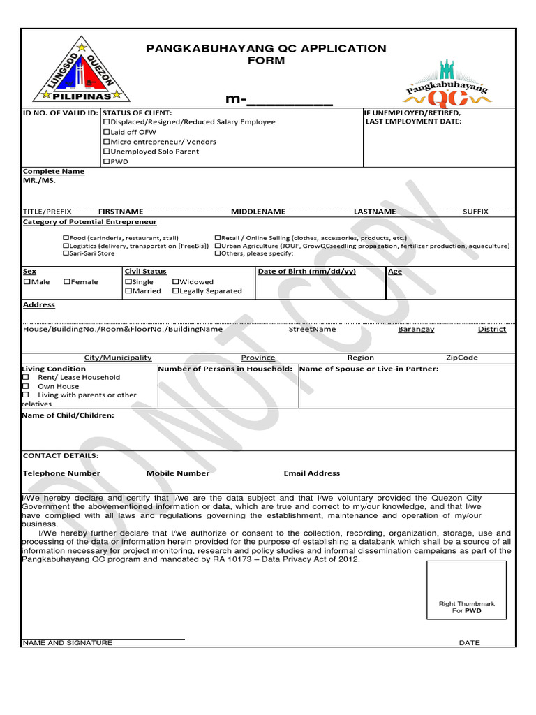PBQC-APPLICATION-FORM-SAMPLE | PDF