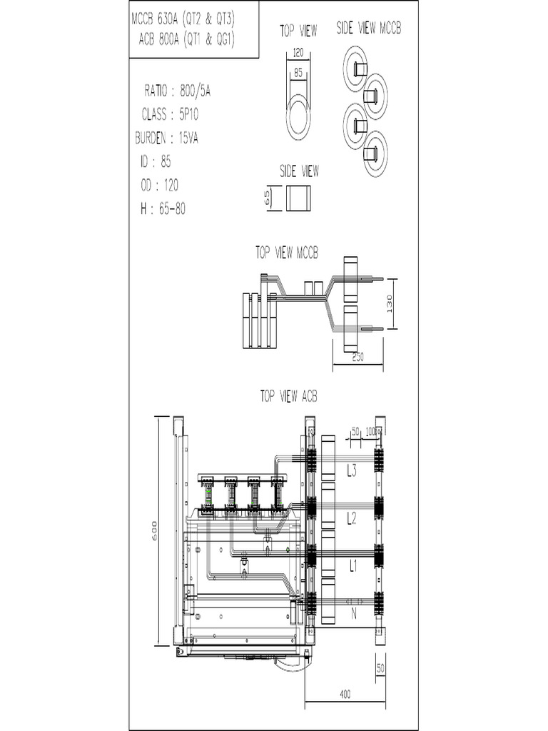 CT Trafindo Acb & MCCB Opsi 1 (Qt1-Qt3, Qg1) | PDF