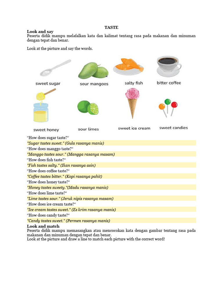 Taste Materials | PDF
