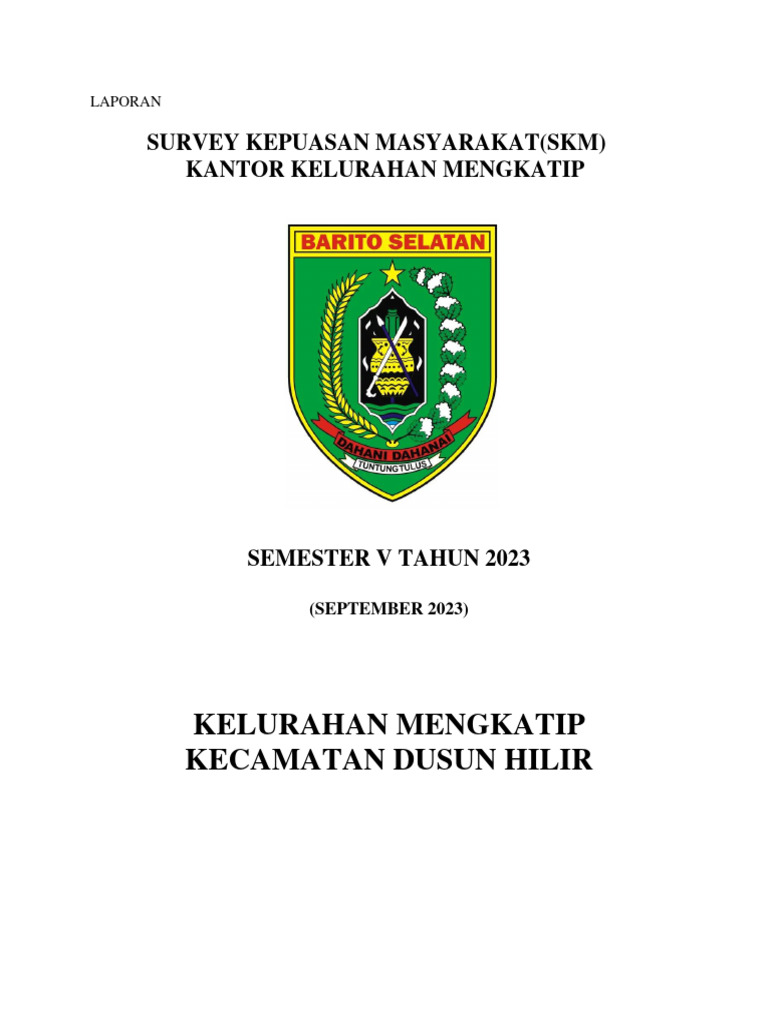 Laporan SKM Kelurahan Mengkatip | PDF