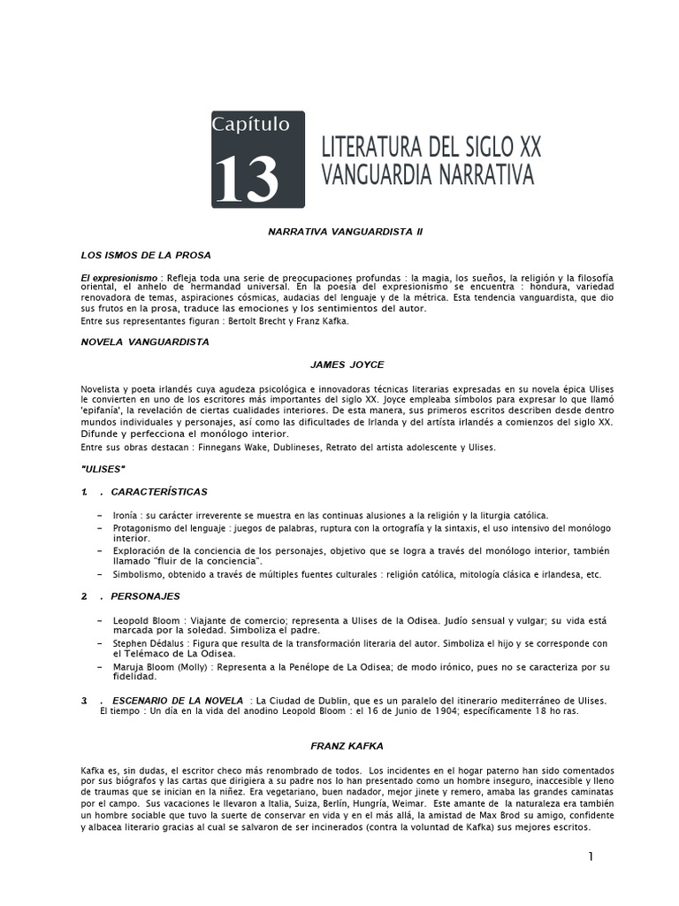 Narrativa Siglo XX | PDF | James Joyce | Ulises (novela)
