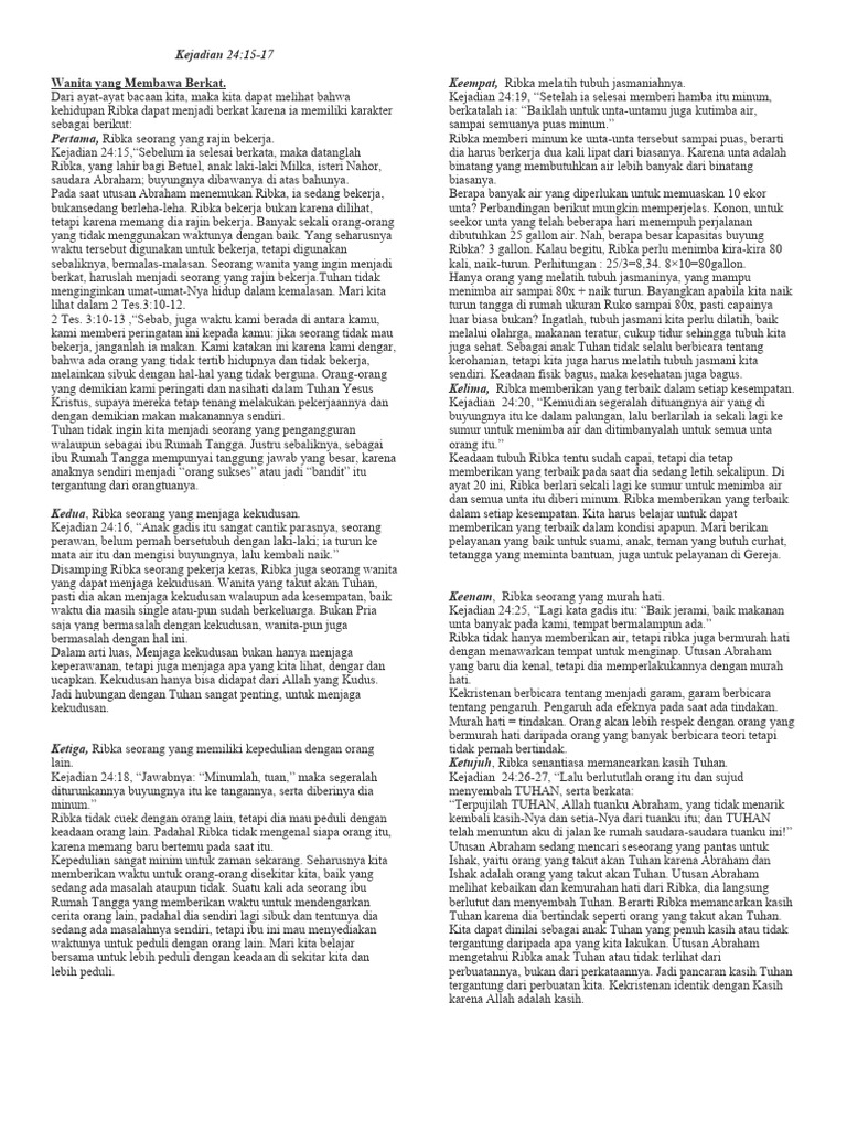 Renungan Ibadah PRG | PDF