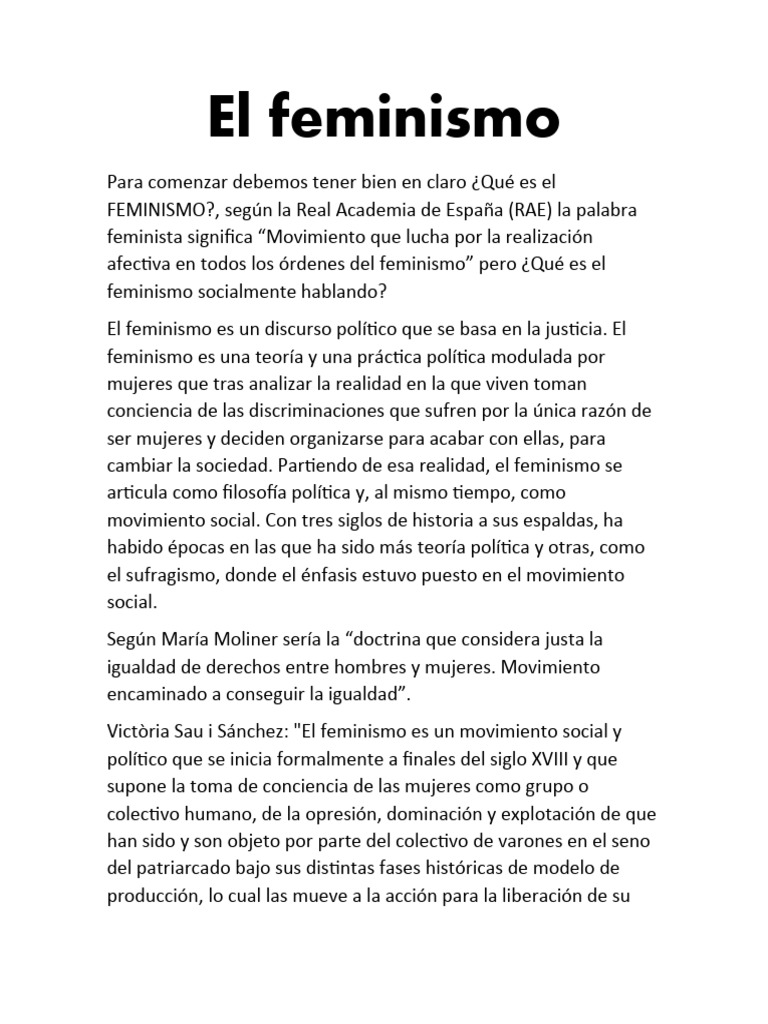 El Feminismo | PDF | Feminismo | Estudios de género