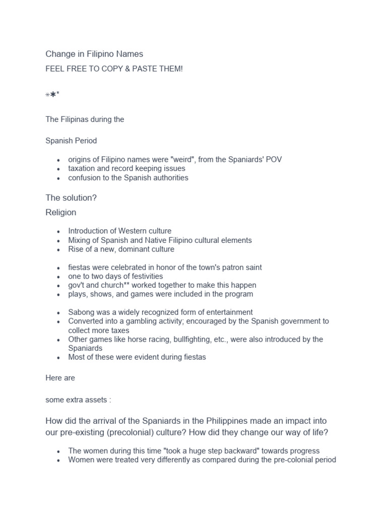 Change in Filipino Names | PDF | Philippines