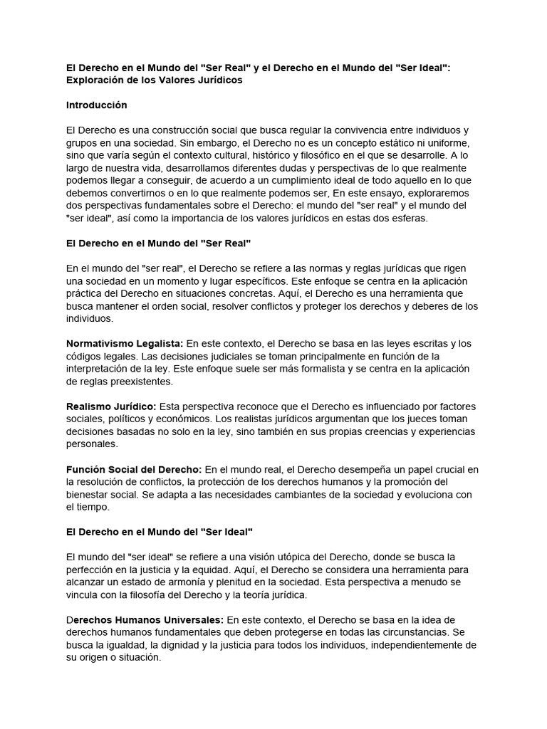 El Derecho en El Mundo Del - Ser Real - y El Derecho en El Mundo Del ...