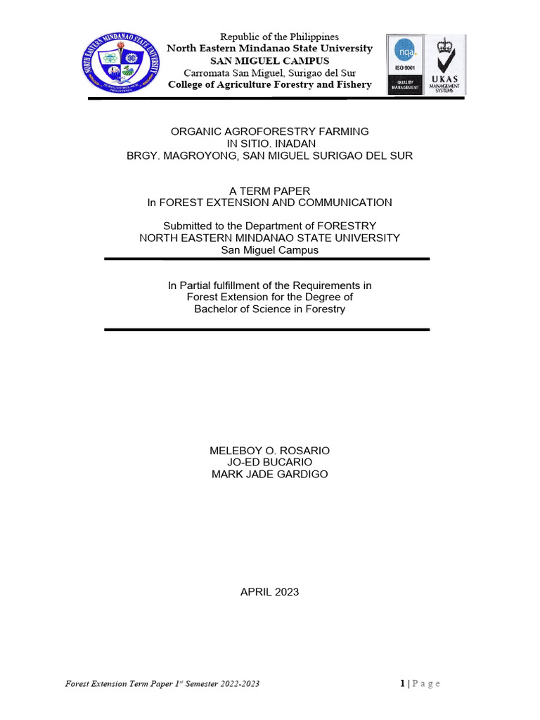 EXTENSION PAPER FINAL Edited | PDF | Agriculture | Survey Methodology