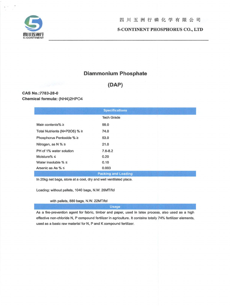 Coa MSDS Dap Tech | PDF