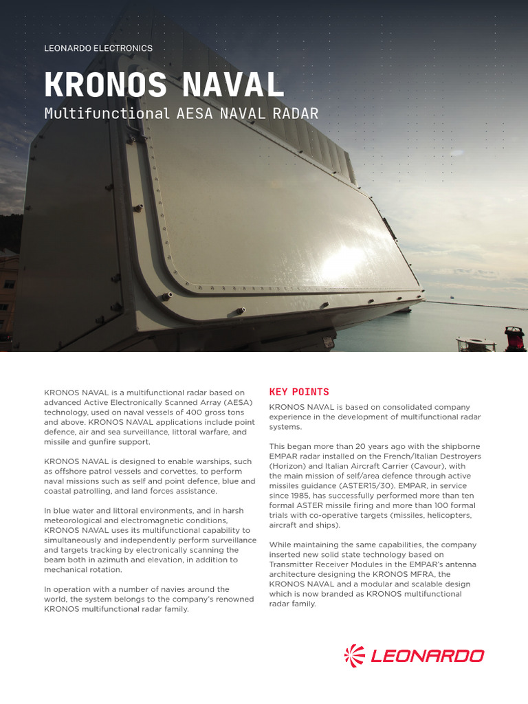 KRONOS Naval Multifunctional Radar System | PDF | Radar | Navies