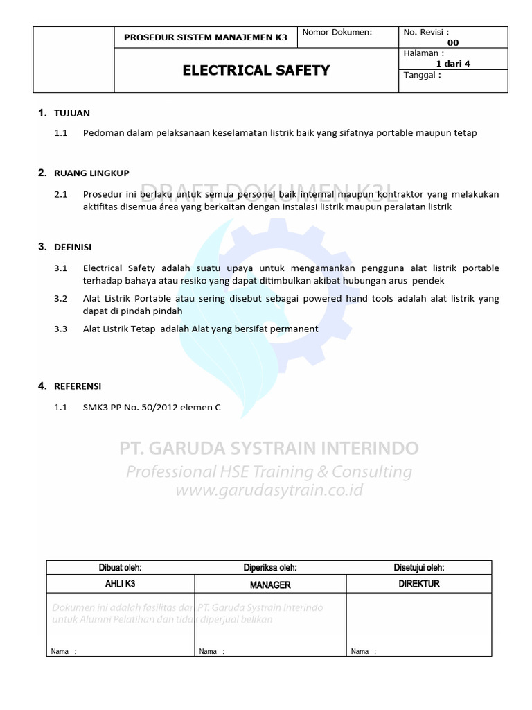 SOP 17 Electrical Safety | PDF