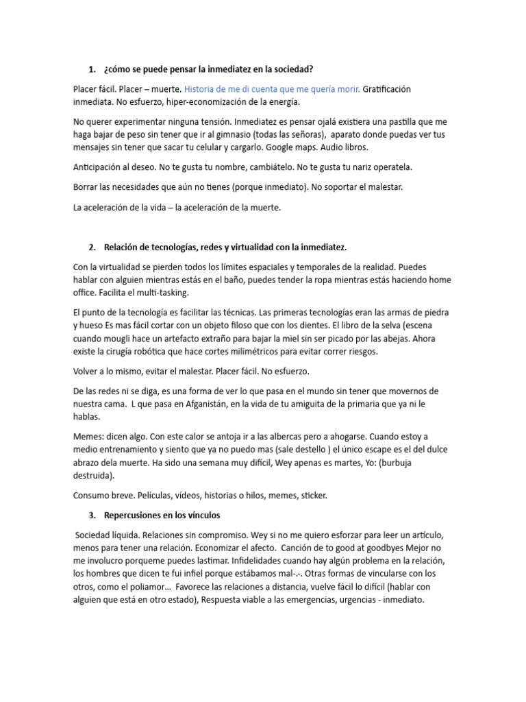 Inmediatez | PDF | Relaciones personales, crianza y desarrollo personal ...