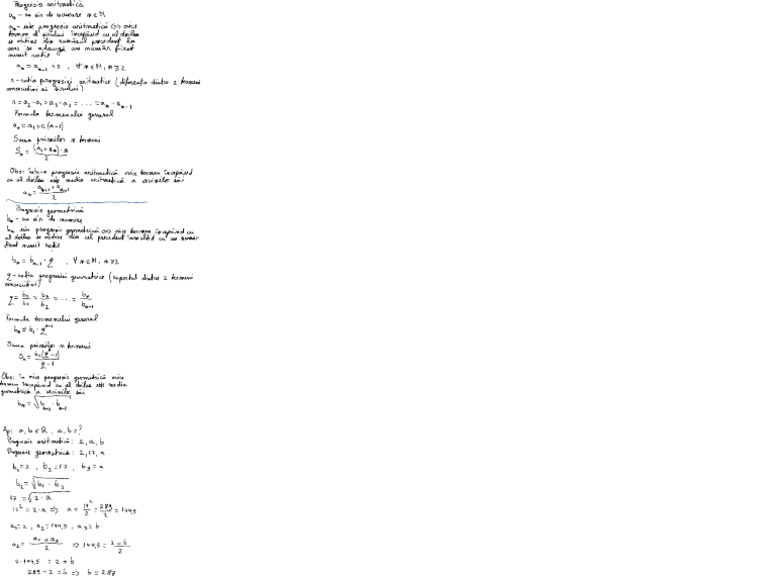 Progresie Aritmetica Progresie Geometrica | PDF