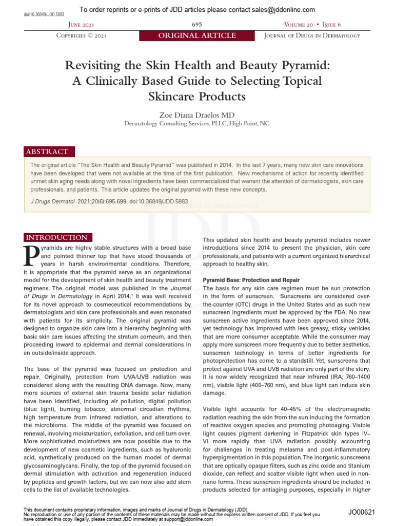 2020ENDOCARE_Zoe-Draelos_Skin-Health-Beauty-Pyramid_Paper_EN | PDF ...