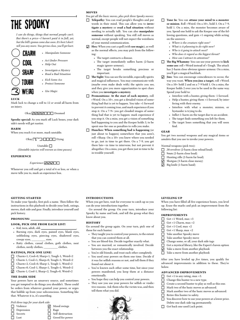 Spooky MOTW Sheet | PDF