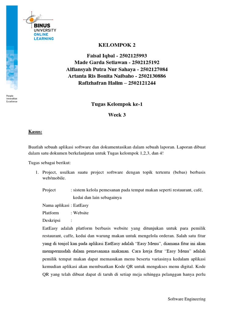 2311 Comp6804036 Lsca TK2-W4-S5-R1 Team2 | PDF