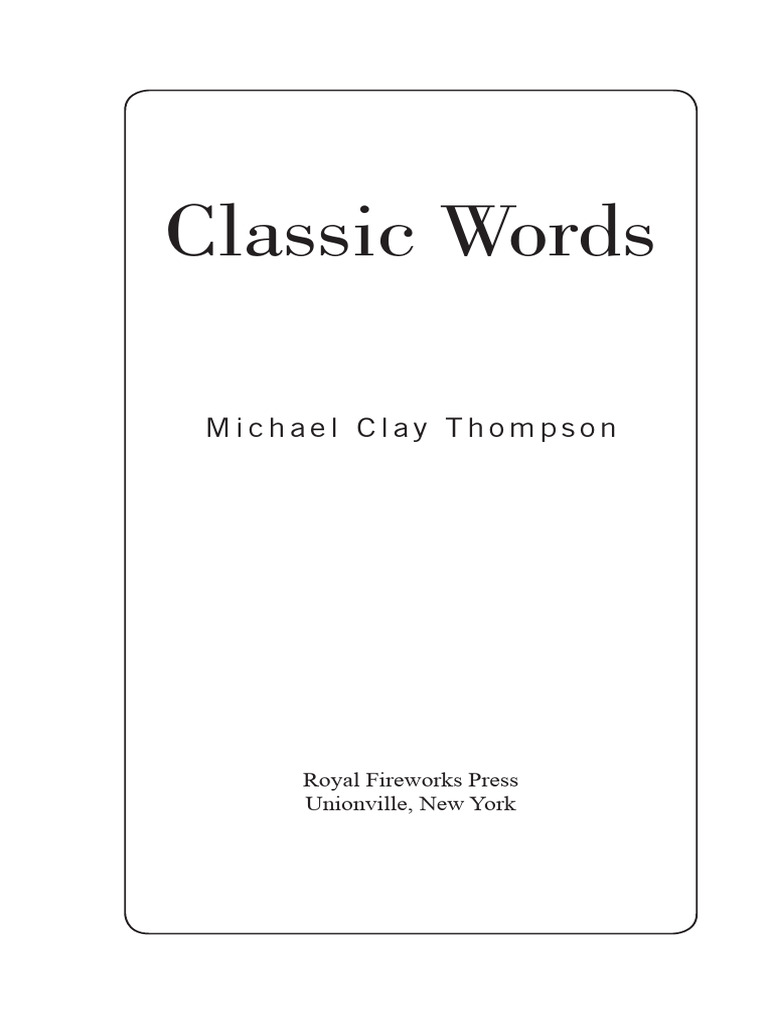 Sample of Classical Words | PDF | Vocabulary | English Language