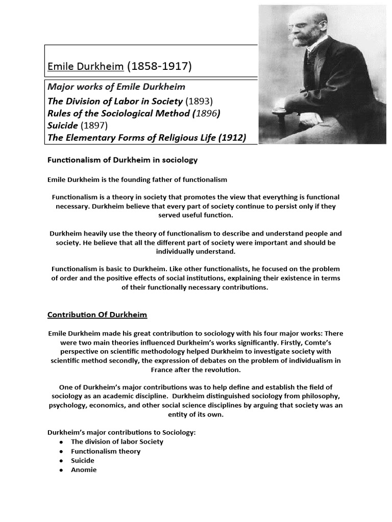 Emile Durkheim Pdf