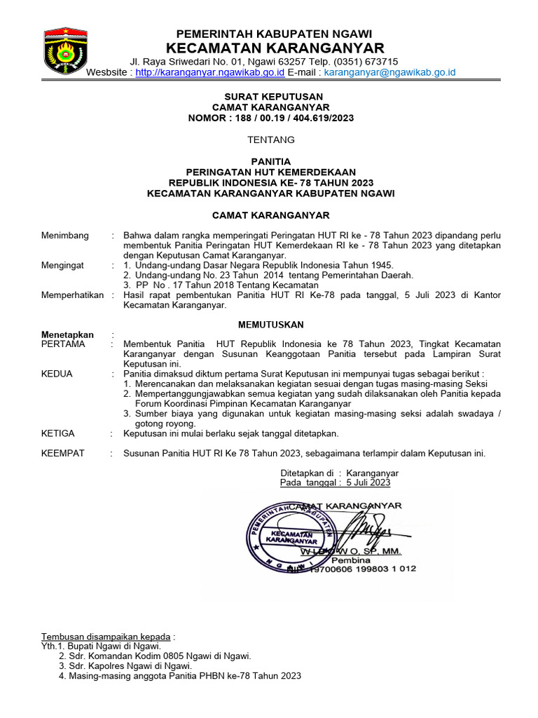 SK Panitia Hut Ri | PDF