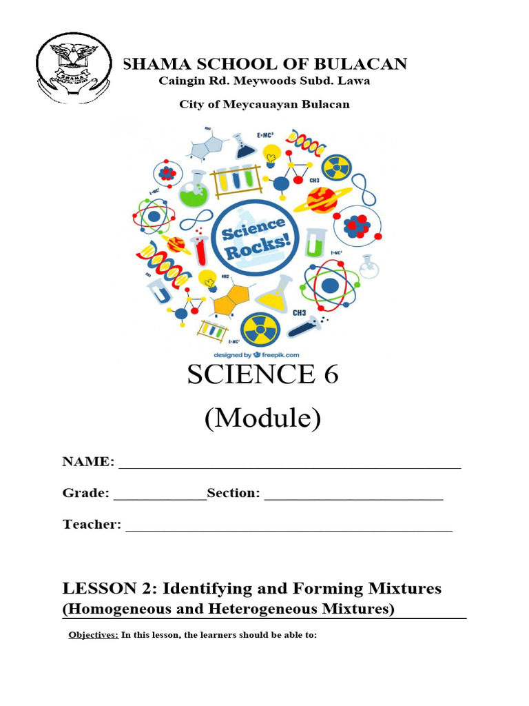 Module #2 Identifying and Forming Mixtures | PDF | Mixture | Emulsion