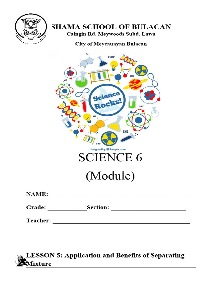 Module #5 Application and Benefits of Separating Mixtures (New) | PDF ...