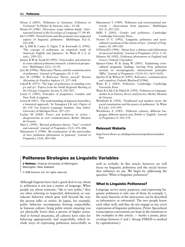 Linguistic Politeness Explained | PDF | Linguistics | Cognitive Science