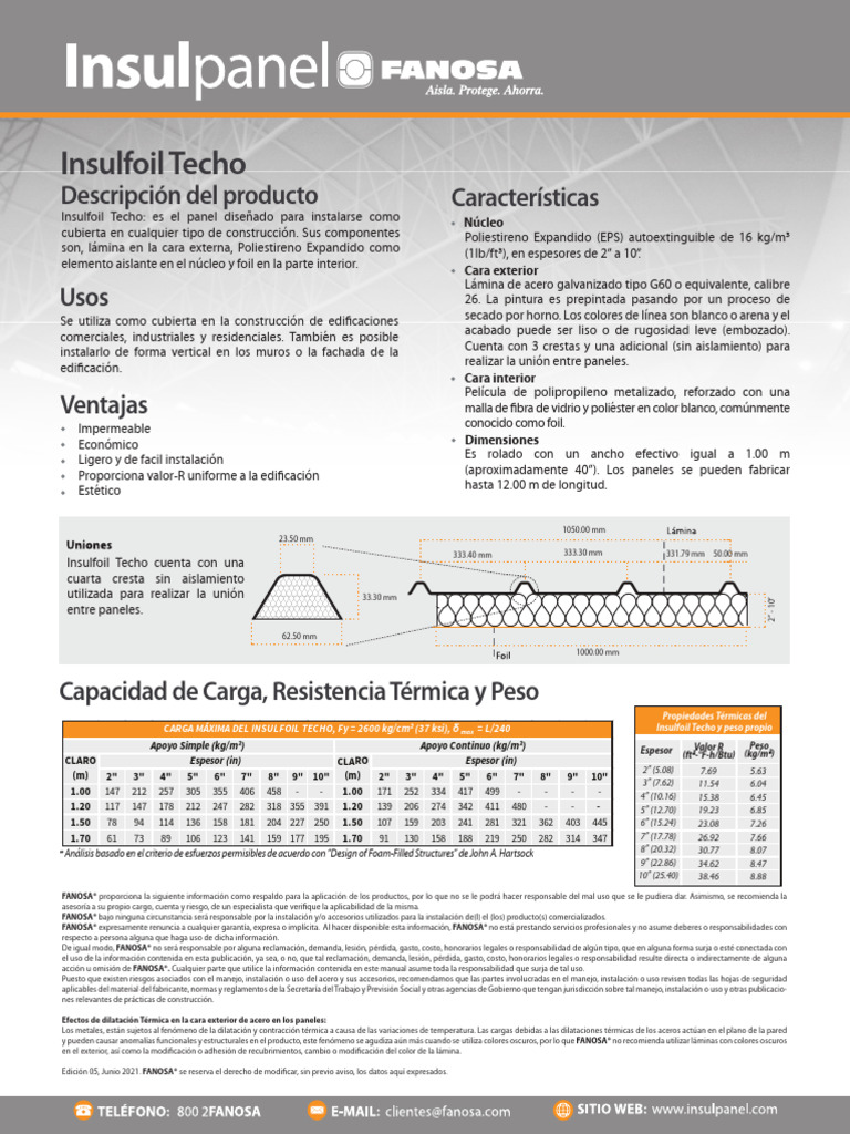 FT Insulfoil | Descargar gratis PDF | Aislamiento térmico | Materiales