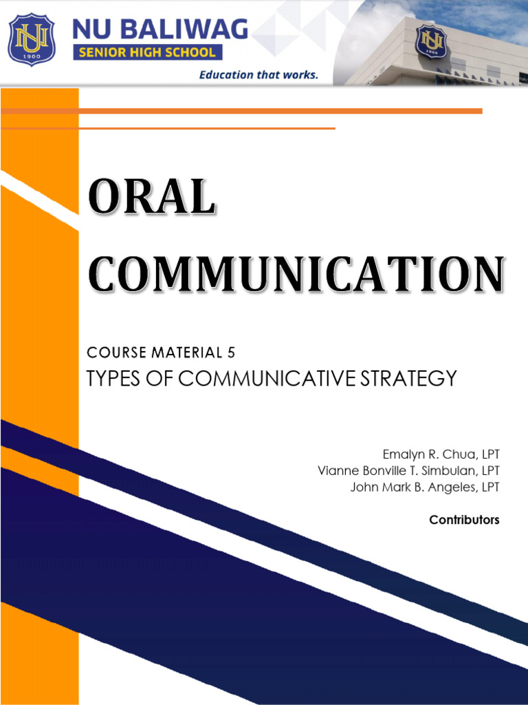Oral Comm CM 5 Types of Communicative Strategy | PDF | Communication ...