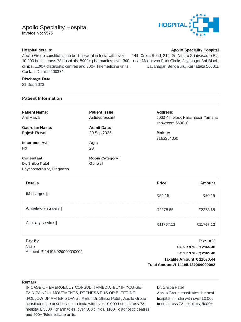 Medical Bill | PDF | Hospital | Service Industries