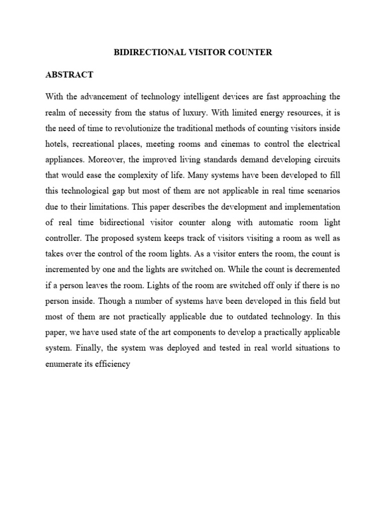 Bidirectional Visitor Counter | PDF | Radio Frequency Identification ...