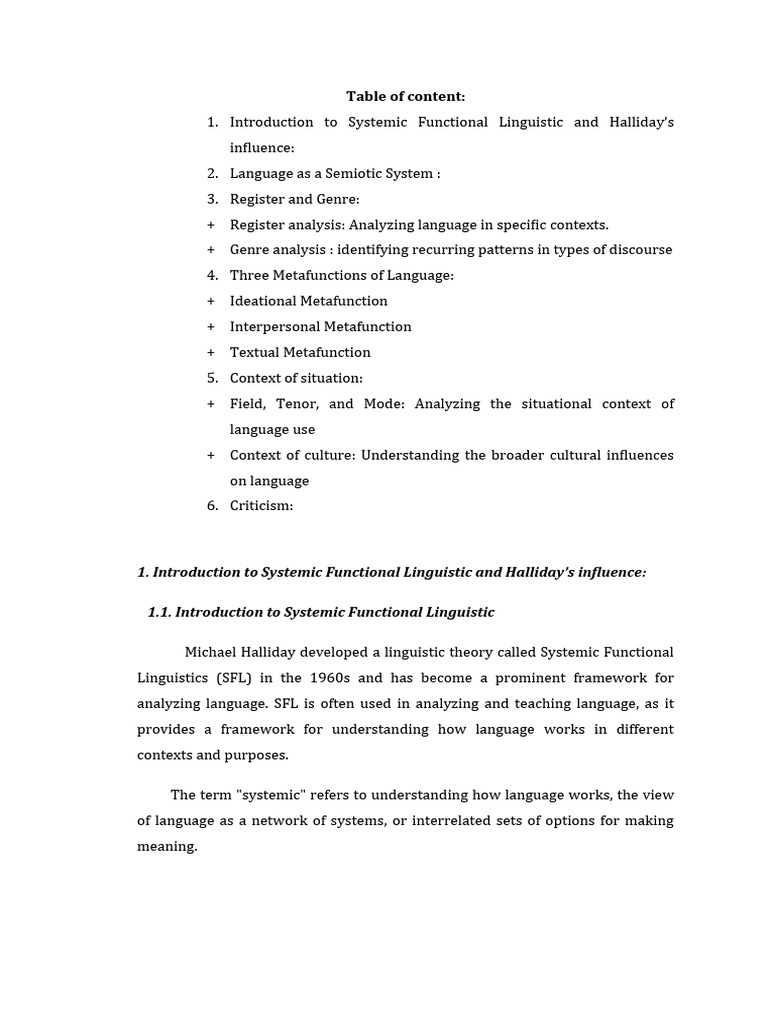 Halliday's Model | PDF | Linguistics | Language Mechanics