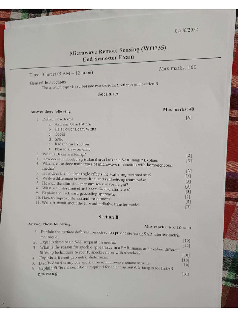 Nitk Geoinformatics Questionpaper2 | PDF