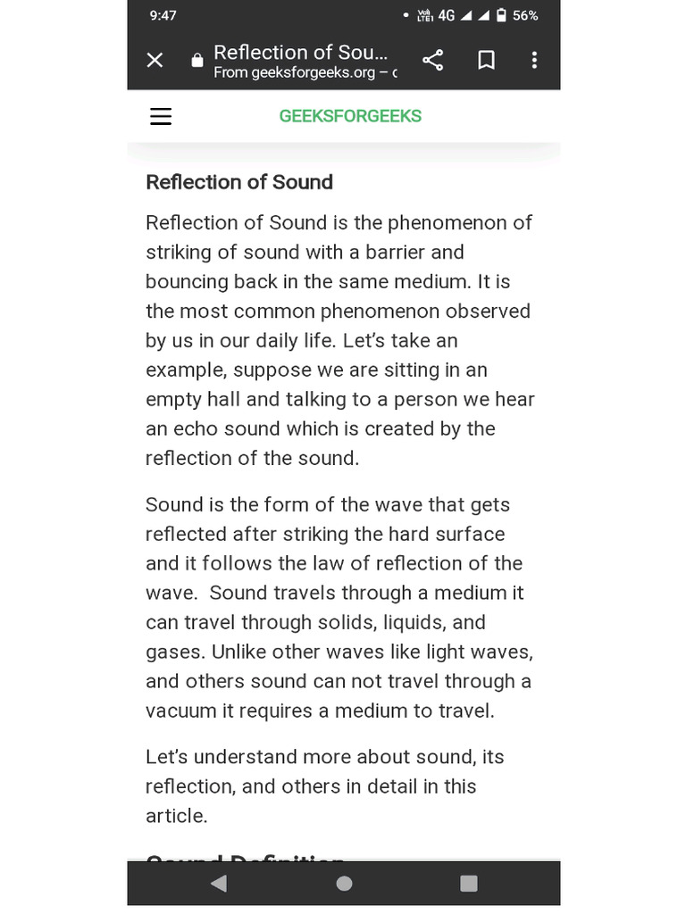 Reflection and Refraction of Sound Waves | PDF