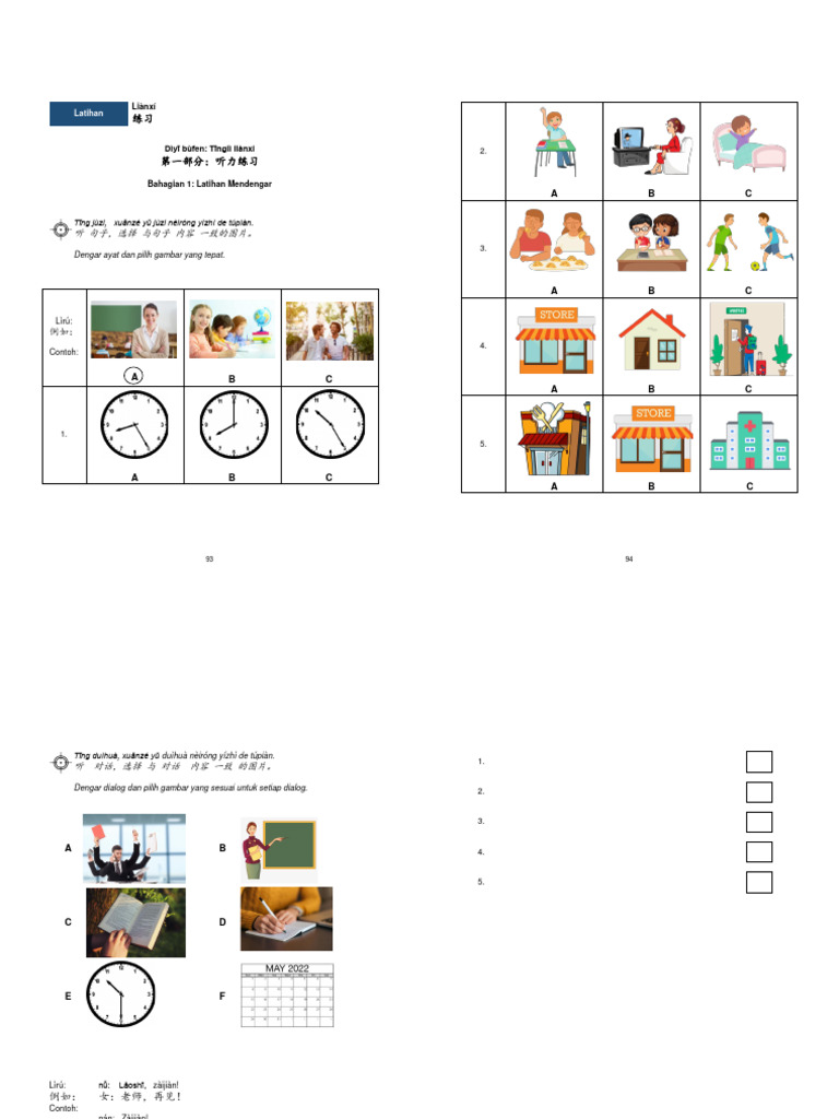 Latihan Mendengar & Bertulis T4 (Beta 18) | PDF