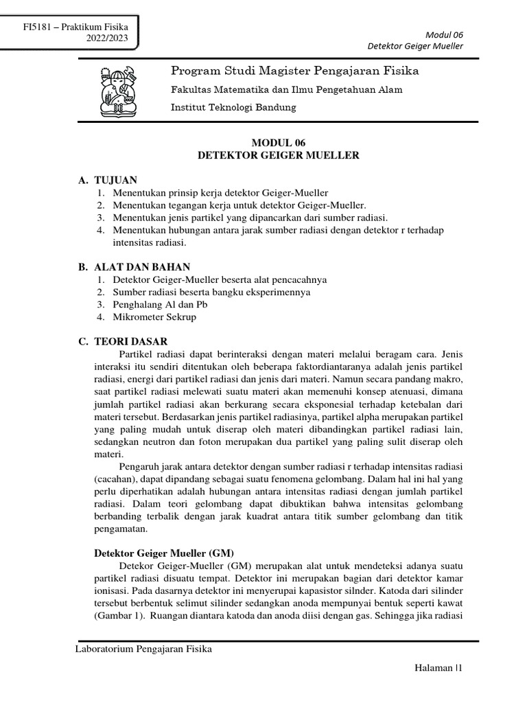 Modul 06 - Detektor Geiger Mueller | PDF
