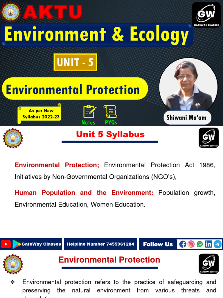 EVs Unit - 5 ONE SHOT | PDF | Environmental Protection | Environmental Policy