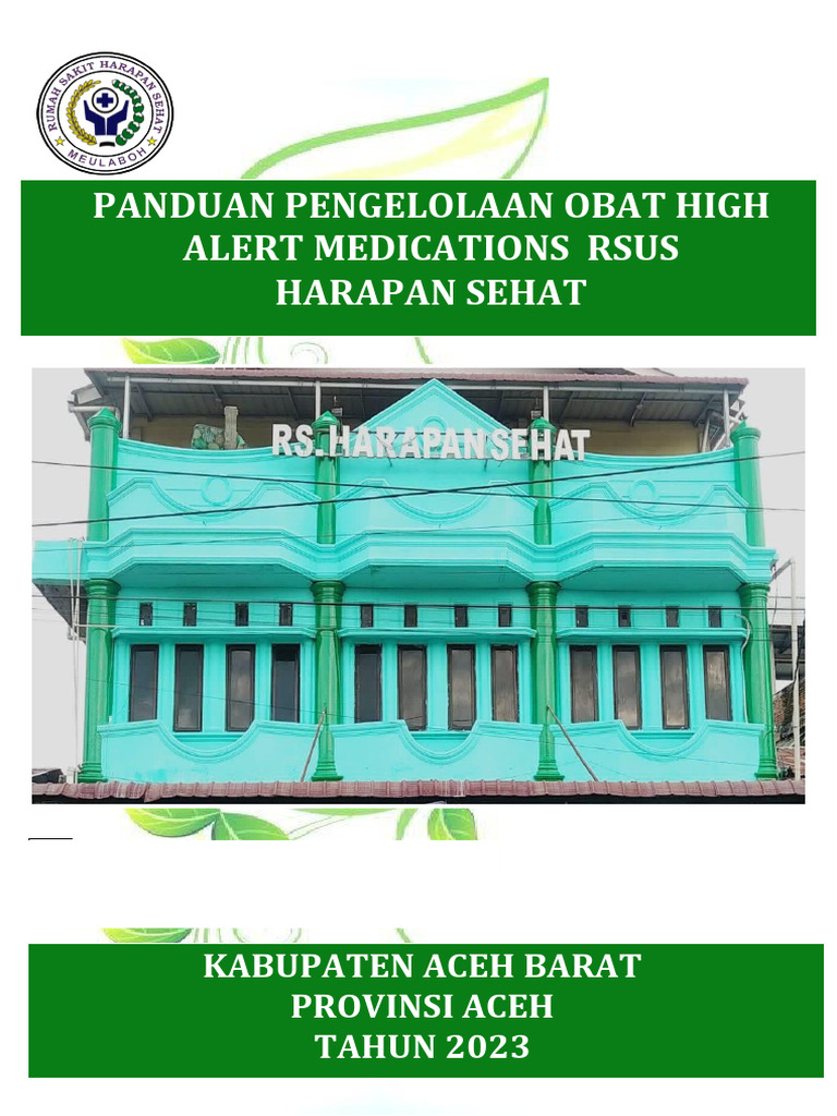 Panduan Pengelolaan Obat High Alert Rsushs | PDF
