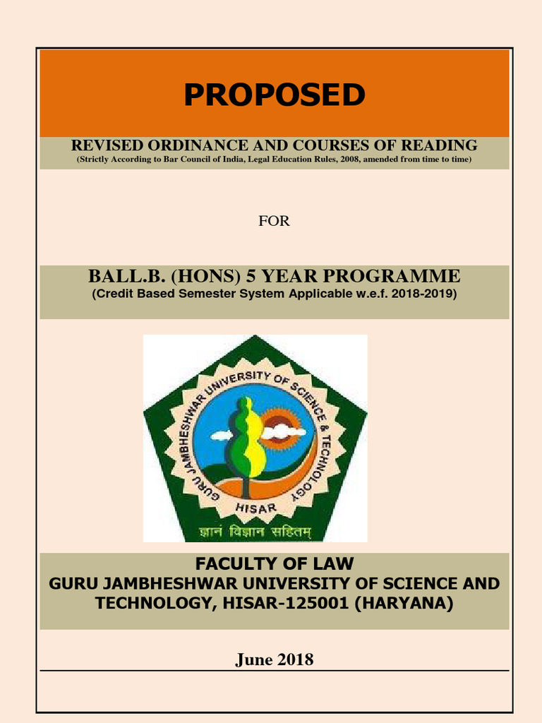 Syllabus of 5-Years BALLB Programme - 120618 | PDF | Academic Term